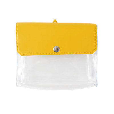 カラーフラップクリアポーチ(横型)(イエロー) — 販促品ならノベルティ本舗