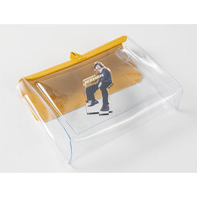 カラーフラップクリアポーチ(横型)(イエロー) — 販促品ならノベルティ本舗